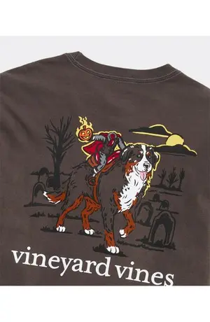 Vineyard Vines Headless Horseman Dog Graphic Long Sleeve T-shirt