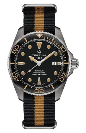 CERTINA Ds Action Diver Swiss Automatic Textile Strap Watch - Titanium