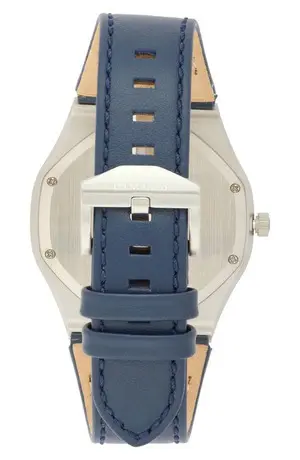 D1 MILANO Oceanline Ultra Thin Leather Strap Watch