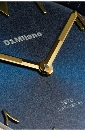D1 MILANO Oceanline Ultra Thin Leather Strap Watch