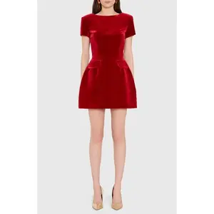 Amanda Uprichard Abigail Velvet Cocktail Minidress - Caan