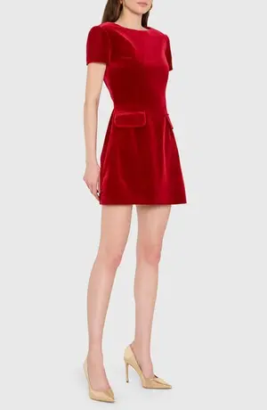 Amanda Uprichard Abigail Velvet Cocktail Minidress