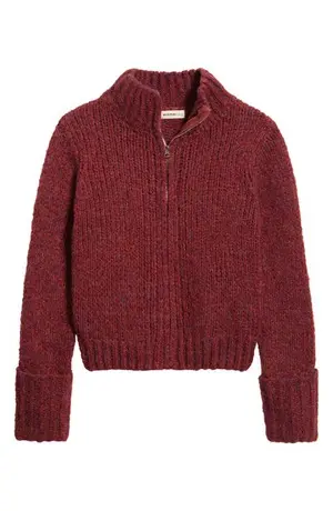 24COLOURS Front Zip Cardigan - Bordeaux