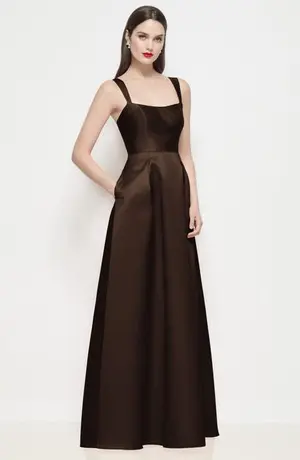 Alfred Sung Lyssa Sleeveless Matte Satin Gown