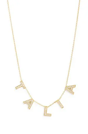 THE SIS KISS Its All In A Name Bold Personalized Pendant Necklace - Gold