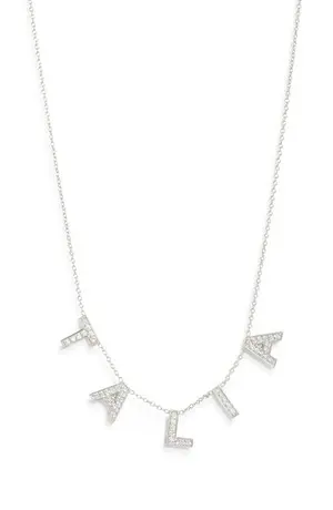 THE SIS KISS Its All In A Name Bold Personalized Pendant Necklace - Silver