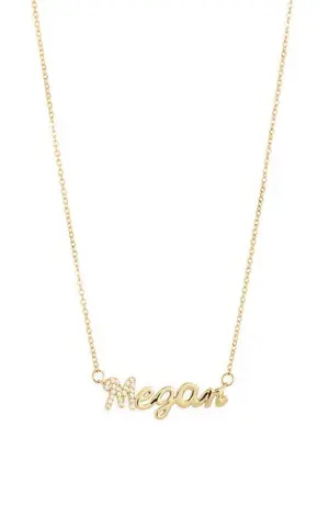 THE SIS KISS Custom Pavé Script Nameplate Necklace - Gold