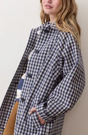 Marine Layer Hayes Gingham Trench Coat