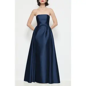 Dessy Collection Regine Strapless Matte Satin Gown - Midnight