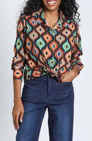 APNY Boyfriend Button-up Cotton Shirt - Midnight Spice