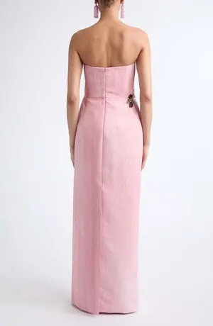 Oscar De La Renta Strapless Faille Column Gown