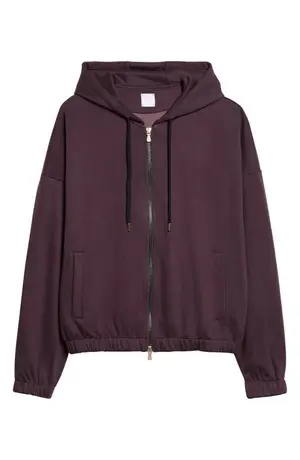 Eleventy Viscose & Cotton Blend Double Knit Hoodie - 177 Amethyst
