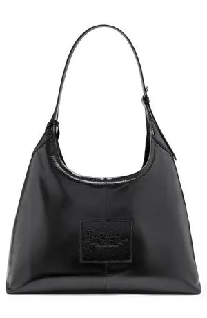 Marc Jacobs The Belted Sack Bag Crinkled Leather Hobo - Black