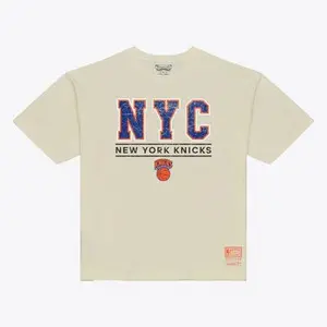 Mitchell & Ness New York Knicks Abbreviation Arch T-shirt - Cream