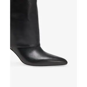 Maje Tubular Leather Heeled Knee-high Boots