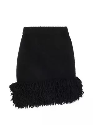 Loewe Fringed Asymmetric Mini Skirt - Black
