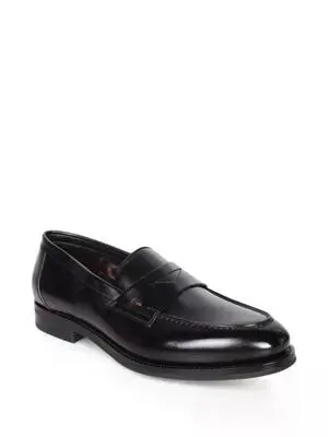 Santoni Leather Penny Loafers