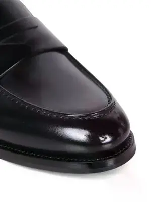 Santoni Leather Penny Loafers