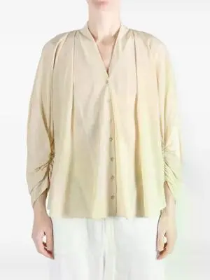 CORTANA Medina V-neck Blouse - Neutrals