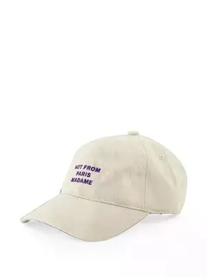 Drole De Monsieur La Casquette Slogan Embroidered Baseball Cap - Neutrals