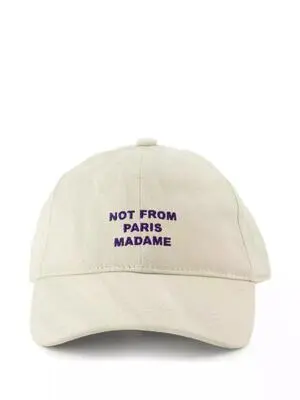 Drole De Monsieur La Casquette Slogan Embroidered Baseball Cap - Neutrals