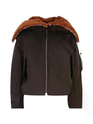 Loewe Shearling-trimmed Bomber Jacket - Brown