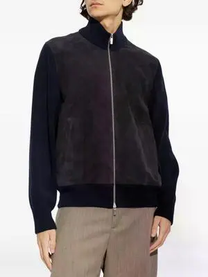 FERRAGAMO Suede Blouson With Knitted Details