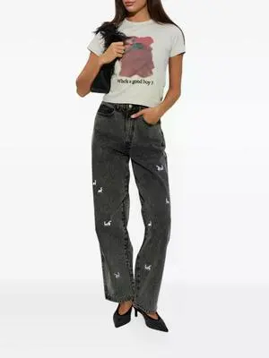 CARNE BOLLENTE One Bad Bunny Embroidered Denim Jeans