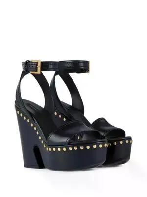 Givenchy Clog Platform Sandals In Leather With Studs Detail