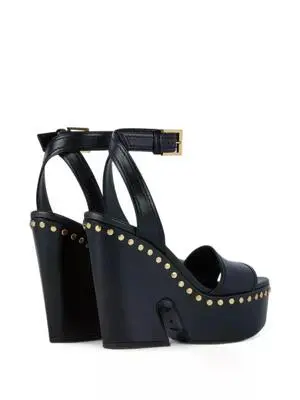 Givenchy Clog Platform Sandals In Leather With Studs Detail