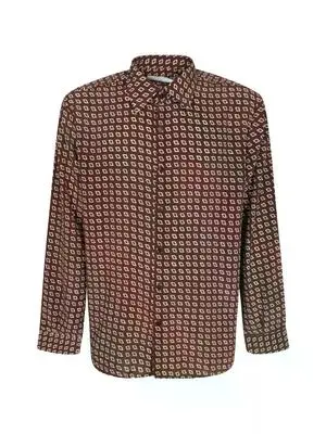 COSTUMEIN Geometric-print Long-sleeved Shirt - Brown