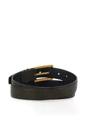 Saint Laurent Cassandre Belt In Grained Lambskin