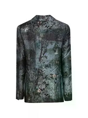 PIERRE-LOUIS MASCIA Floral-jacquard Single-breasted Blazer - Blue
