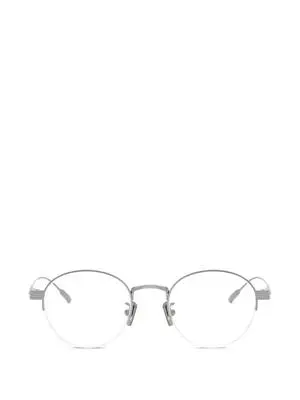 Moncler Shiny Silver Round Glasses Silver
