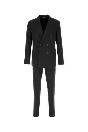 Dolce & Gabbana Embroidered Stretch Wool-blend Suit For - Checked