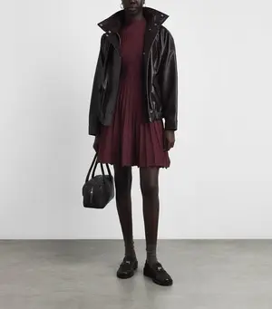 Maje High-neck Mini Skater Dress