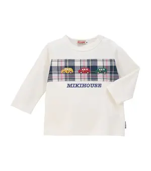 MIKI HOUSE Cotton Car Logo T-shirt - White