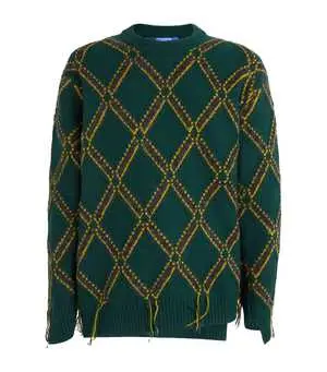 Junya Watanabe Wool Intarsia Sweater - Green