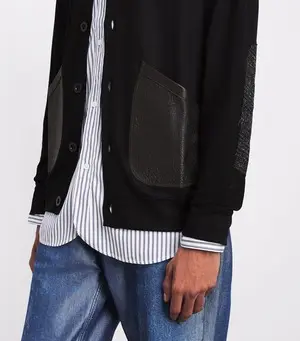 Junya Watanabe Wool Leather-patch Cardigan