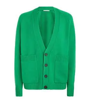 Studio Nicholson Wool V-neck Cardigan - Green