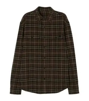 Burberry Wool Check Flannel Shirt - Brown