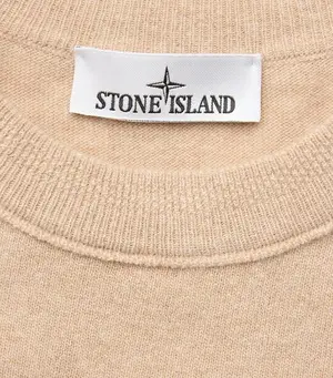 Stone Island Virgin Wool Compass Logo Sweater - Beige