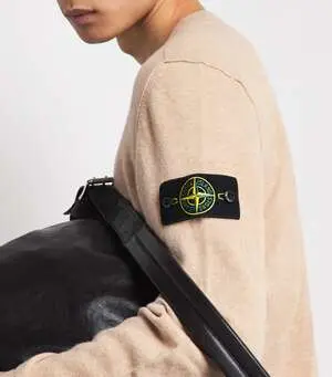 Stone Island Virgin Wool Compass Logo Sweater - Beige