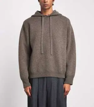 Studio Nicholson Wool-cashmere Cope Knitted Hoodie - Green