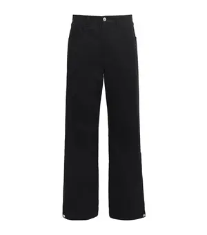 SYSTEM Cotton-blend Side-pleated Trousers - Black