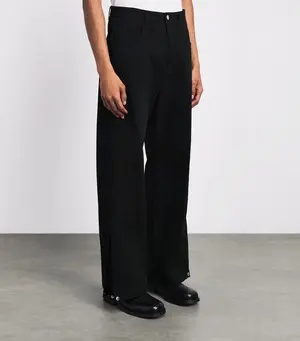SYSTEM Cotton-blend Side-pleated Trousers