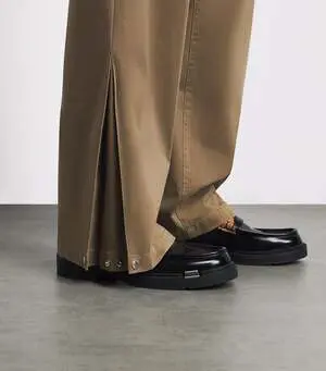 SYSTEM Cotton-blend Side-pleated Trousers