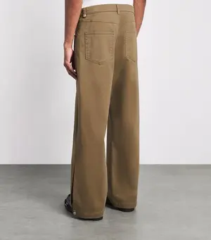 SYSTEM Cotton-blend Side-pleated Trousers