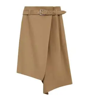 Loewe Asymmetric Wrap-effect Midi Skirt - Beige