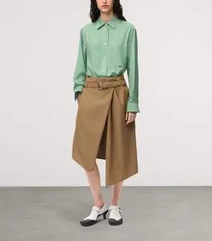 Loewe Asymmetric Wrap-effect Midi Skirt